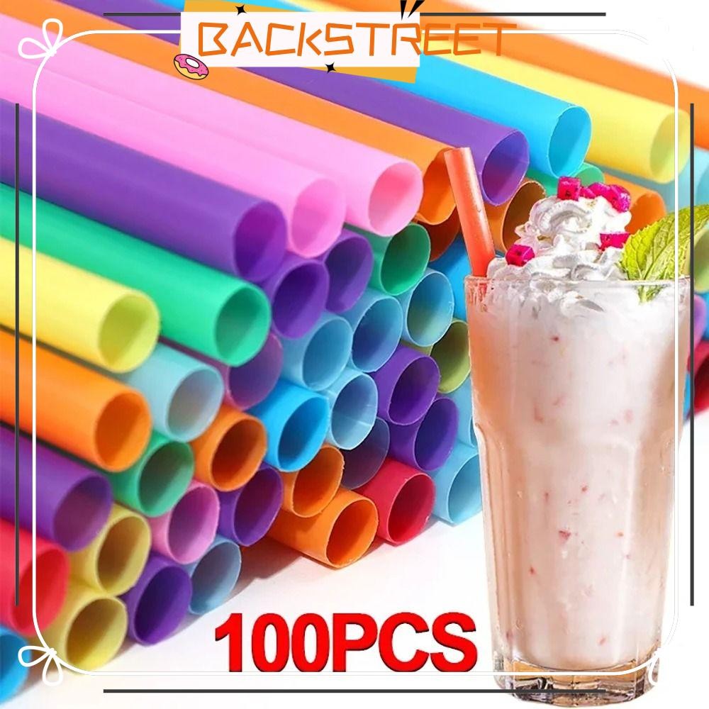 BACKSTAGE 100 ชิ้นหลอดดื่ม, หลากสีที่มีสีสันฤดูร้อนพลาสติกหลอดทิ้ง, 19 ...