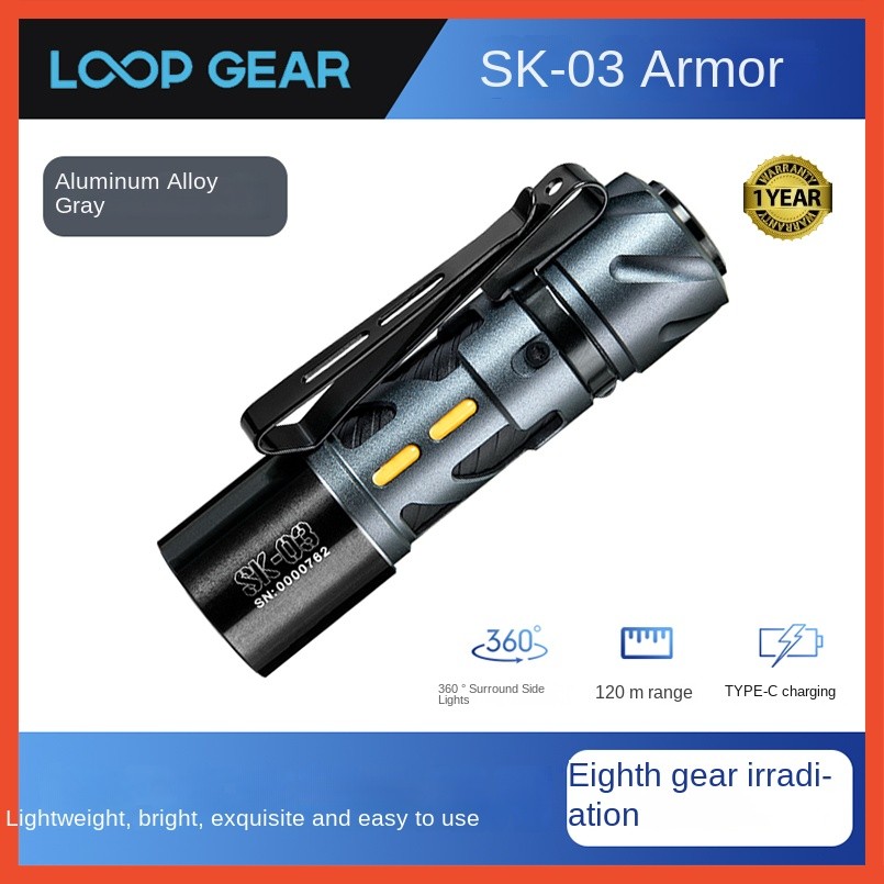 LOOP GEAR SK03 EDC ไฟฉายอลูมิเนียมอัลลอยด์กลางแจ้งแสงที่แข็งแกร่งระยะ ...