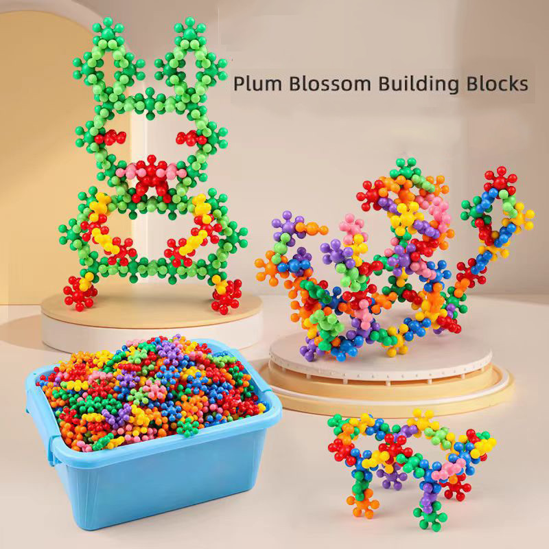 DIY Plum Blossom Building Block ขเม็ดไม้จิ๊กซอว์ดอกเหมย ของเล่น DIY ...