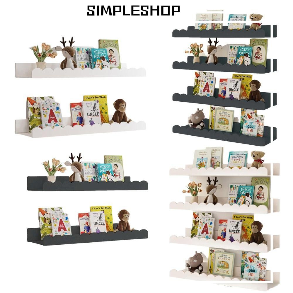 SIMPLESHOP ชั้นวางของลอยน้ํา, ชั้นวางติดผนังประหยัดพื้นที่ Wave Edge, ชั้นวางของติดผนังโมเดิร์น ...