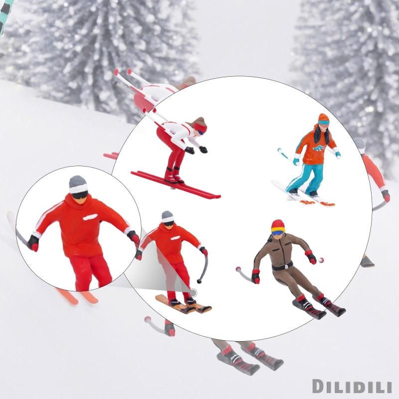 [Dilidili] 4x 1:64 เล่นสกีFigurineงานฝีมือDIY Photo Propของสะสม ...