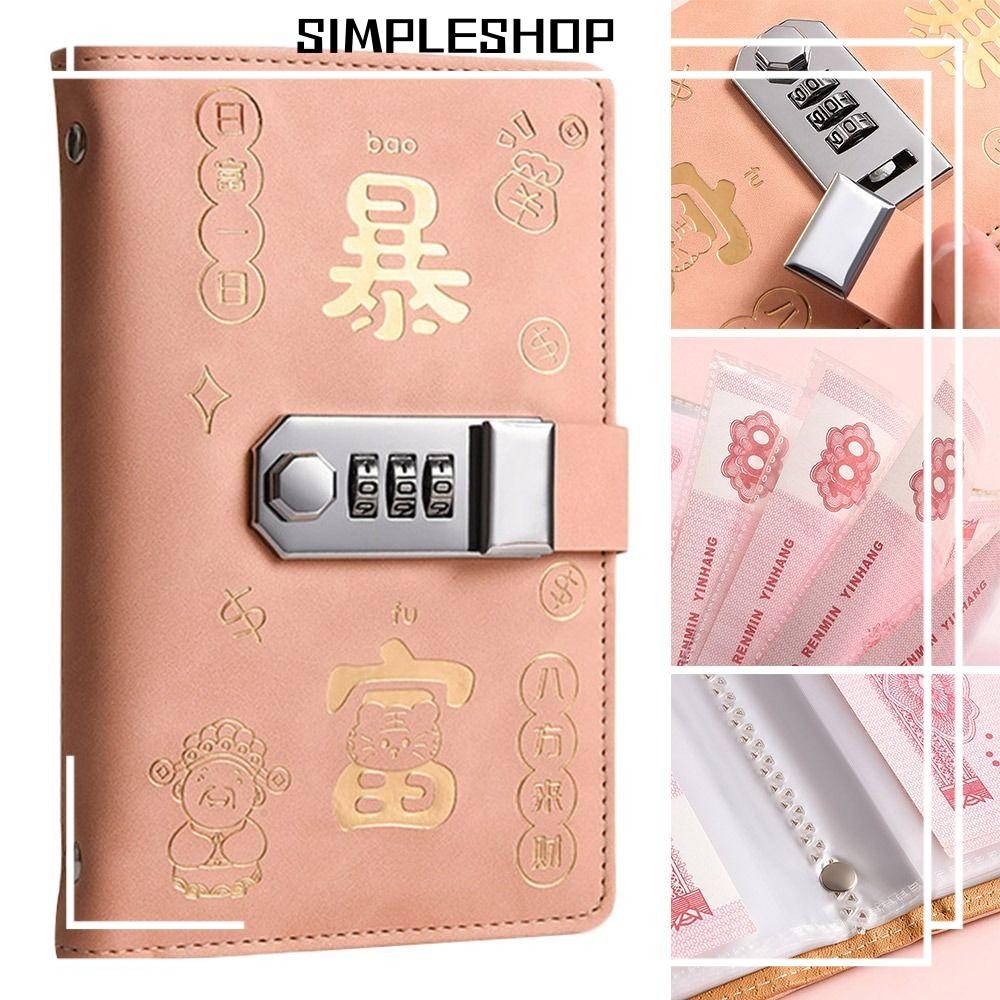 SIMPLESHOP 100 ซองประหยัดเงิน Challenge ประหยัดเงิน PU Mini Binder Saving Challenge พร้อม ...