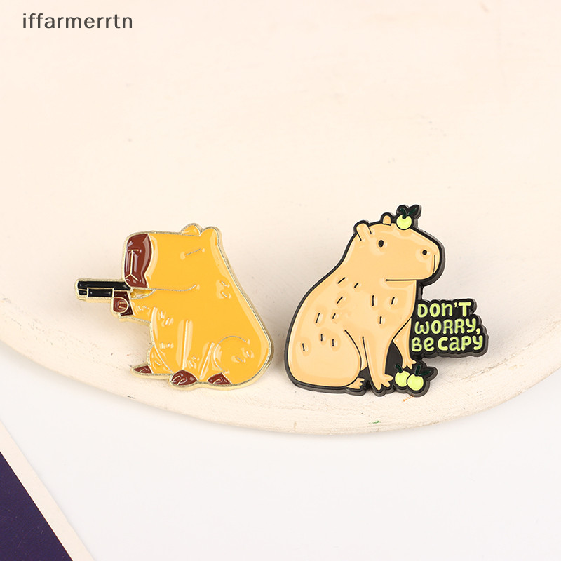 ถ้าน่ารักการ์ตูน Capybara Pin น่ารักเสื้อผ้าเข็มกลัดกระเป๋าเป้สะพายหลัง ...