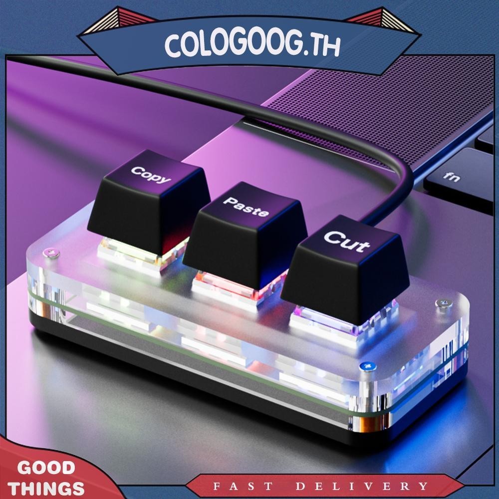 Rgb Mini Cut Copy Paste Keyboard 3-Key USB Type-C Gaming Mechanical ...