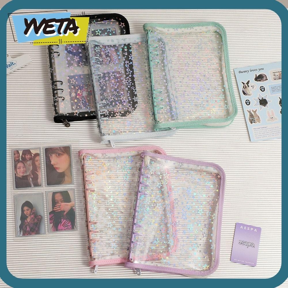 Yveta อัลบั้มภาพไอดอลKpop,ใบหลวมPVCเลเซอร์StarซิปBinderรวบรวมหนังสือ,เครื่องเขียนอุปกรณ์เติมA5 ...