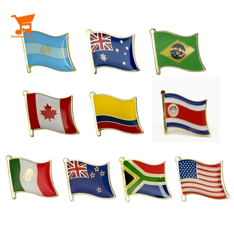 Country FLAGS LAPEL / PIN BADGE คุณภาพสูง | Shopee Thailand