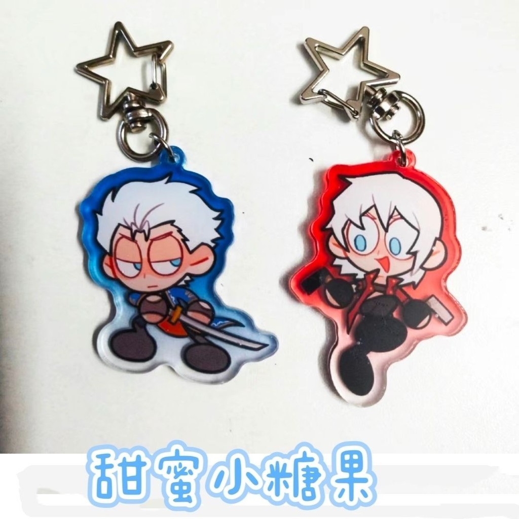Devil May Cry KeyChain ผู้ชายอะนิเมะพวงกุญแจผู้หญิงอะคริลิครถคอสเพลย์ ...