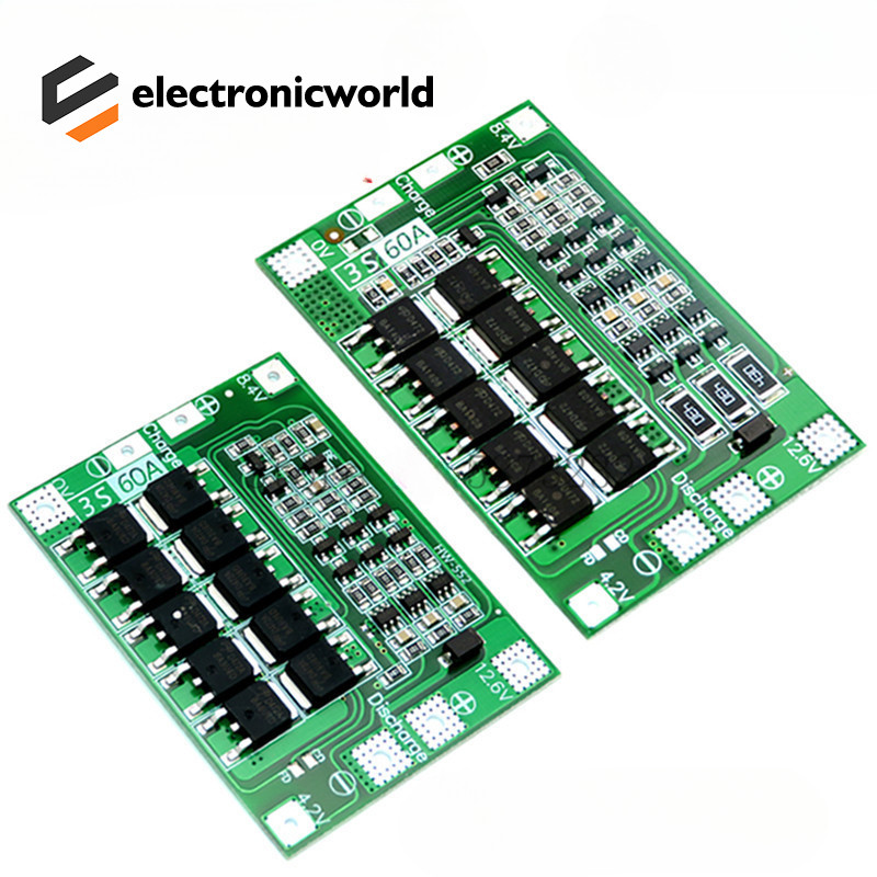 3s 60A BMS 11.1V 12.6V 18650 แบตเตอรี่ลิเธียมป้องกันบอร์ดรุ่นสมดุล, 60A ...