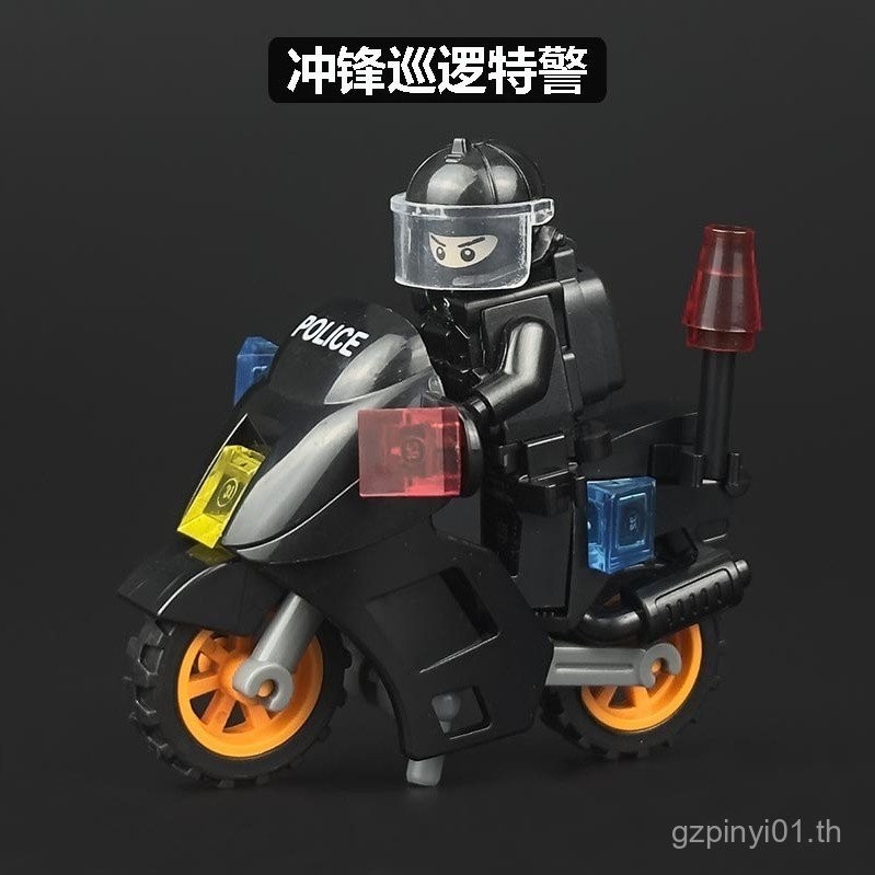 หน่วยทหารหน่วยตำรวจพิเศษลาดตระเวนรถจักรยานยนต์รุ่นของเล่นเด็กประกอบ ...