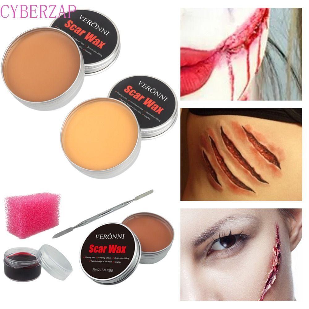Cyberzap 3 สีปลอมแผล Scars Wax, SFX Makeup Wax พร้อมไม้พายชุดแต่งหน้าฮา ...
