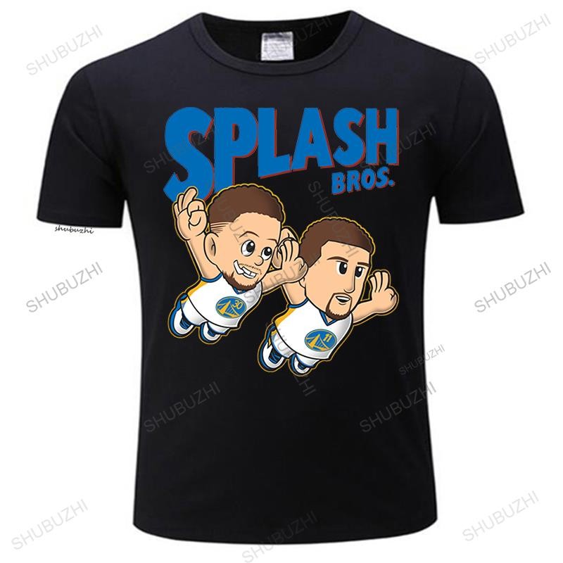Mens luxury cotton เสื้อยืดแบรนด์เสื้อผ้า Steph Curry และ Klay Thompson Splash Bros เสื้อยืดชุด ...