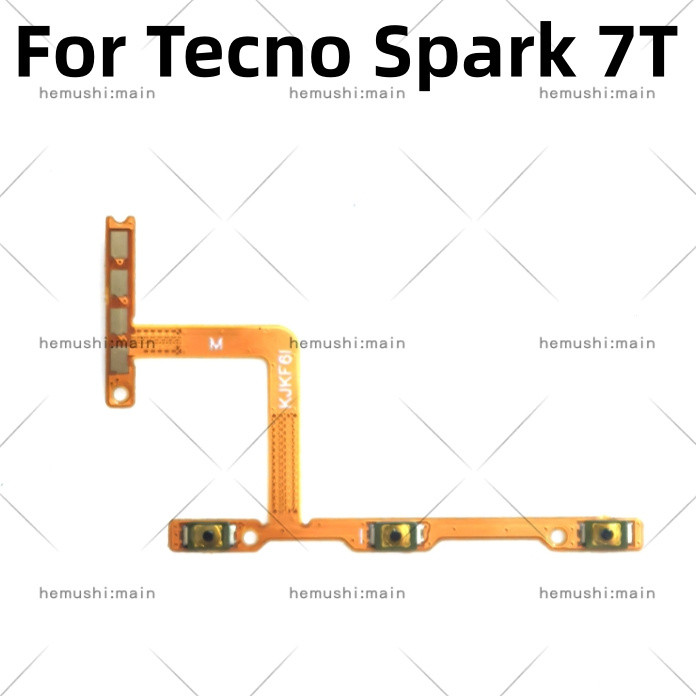 & Switch Power ON OFF Key Mute Volume ปุ่มริบบิ้น Flex Cable สําหรับ Tecno Spark 7T KF6p อะไหล่ ...