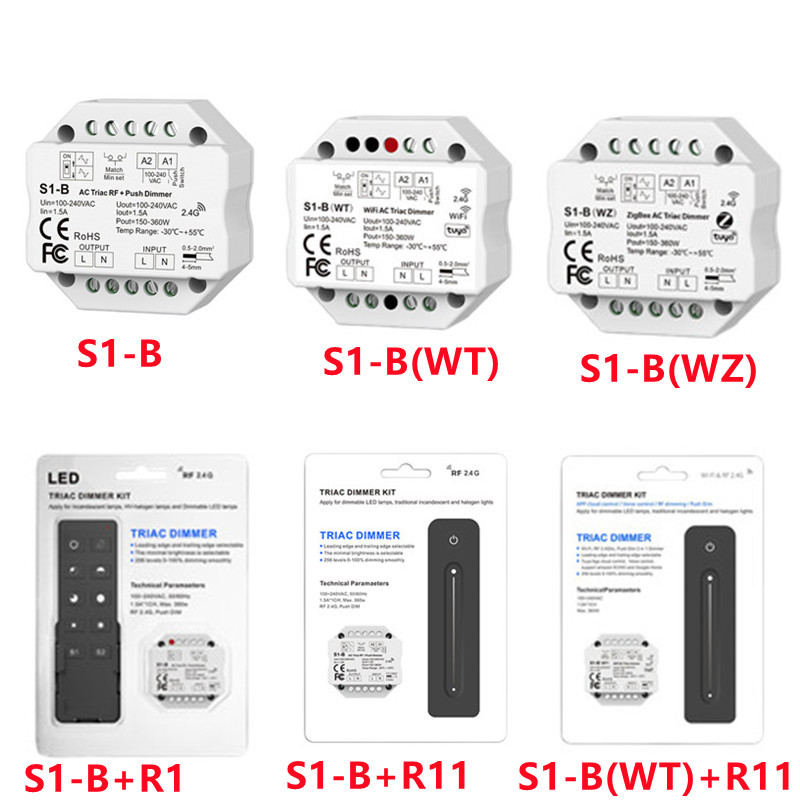 2.4g RF Led controller RF + Push AC เฟสตัด Dimmer 2.4G RF Led ...