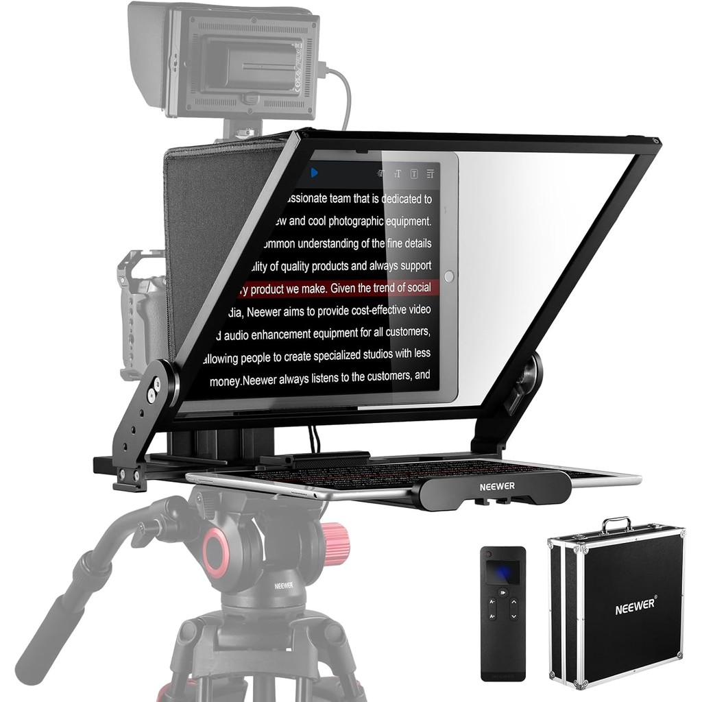 Needer X17 II Teleprompter พร้อมการควบคุมแอประยะไกลและแผ่น QR 501PL ...