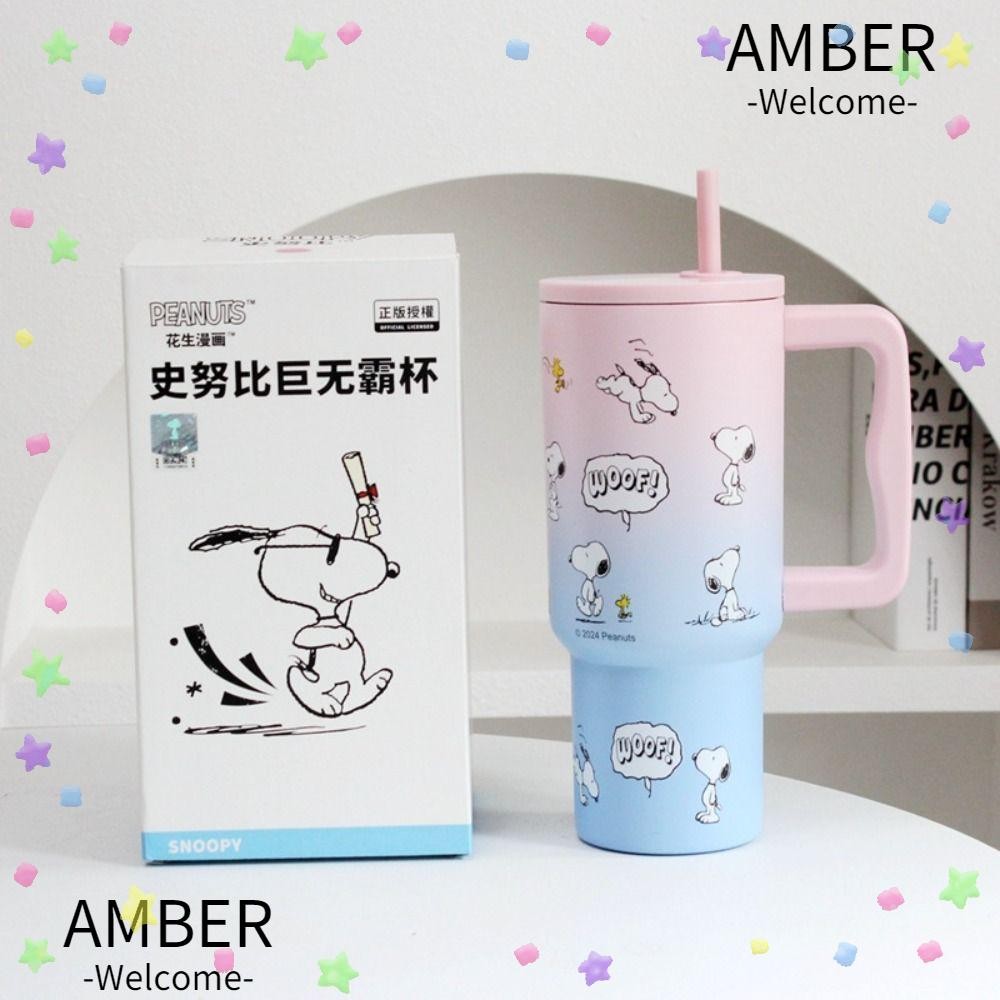 AMBER ถ้วยสูญญากาศ, 1200 มล. Snoopy Insulated Cup, Creative สแตนเลสความ ...