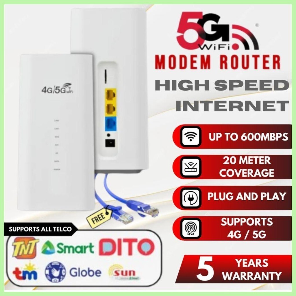 เราเตอร์ WiFi ซิมการ์ด โมเด็ม 4G/5G CPE PRO LTE เปิดสาย Cat12 สูงสุด 600Mbps 2.4G AC1200 เราเตอร ...