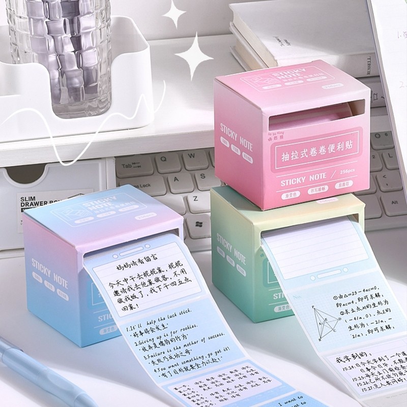 256 ชิ้น Creative Gradient แท็บสี Sticky Notes สติกเกอร์ Memo Pad ...