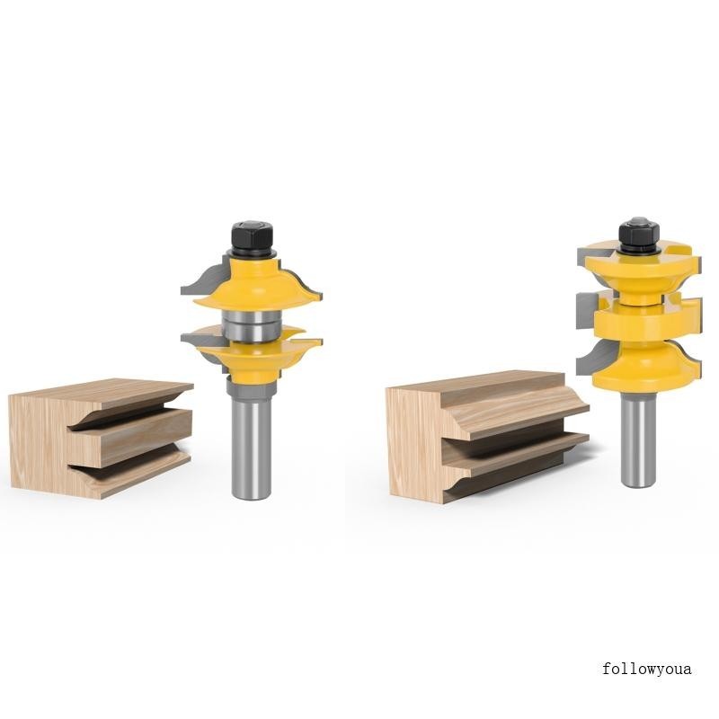 Fol เครื่องตัดมิลลิ่งงานไม้ 3x 12 12 7 มม. Shank Entry Tenon ประตู Ogee ...