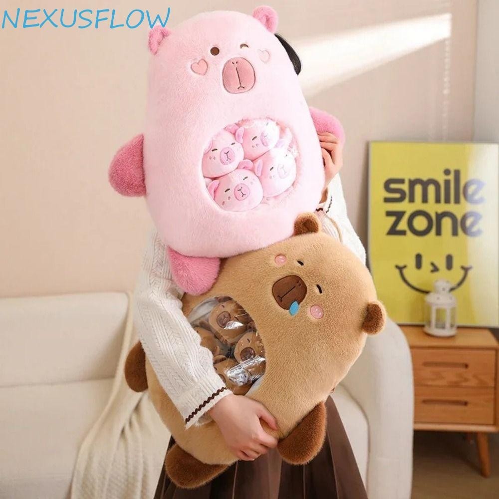 Nexusflow สัตว์ Capybara หมอนขนม, ขนมยัดไส้ 40*45 ซม.กระเป๋า Capybara ของเล่นตุ๊กตา, ของเล่น ...
