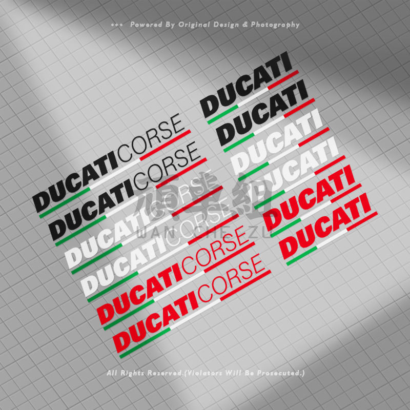 Ducati Corse Italian Tricolor Flag Ducati Motorcycle Body Sticker ...
