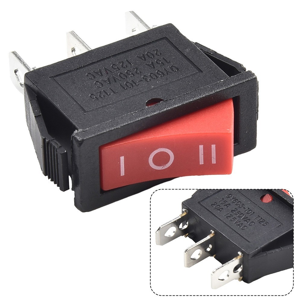 EAGLE-TH1pcs Rocker Switch 15A 250V 20A 125V RED ON-OFF-ON 3 Pin ...