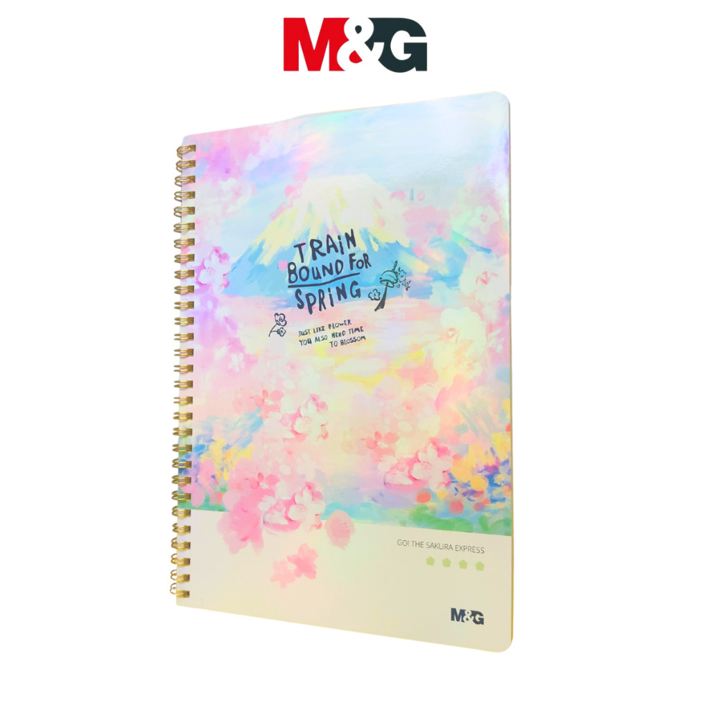 โน๊ตบุ๊คเกลียว B5 M&G APNDG0230301 Sakura Time 60pages Ruled Striped ...