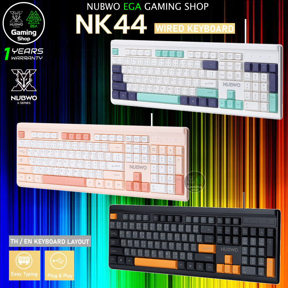 🎮 GAMING NUBWO NK44 KEYBOARD RUBBER DOME FULL SIZE คีย์บอร์ด เชื่อมต่อ ...