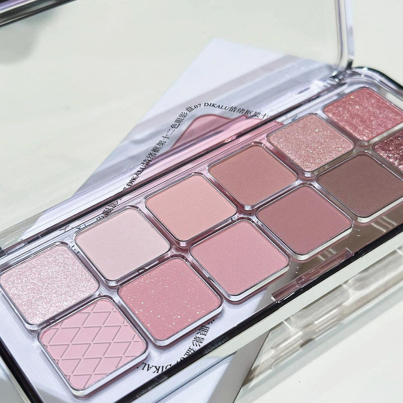 สไตล์เกาหลี Gentle 12-Color Eyeshadow Matte Low Saturation Brightening ...