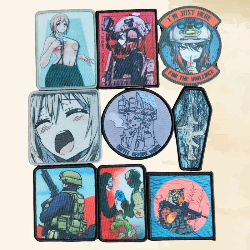 Anime Cartoon Animation Girl Print Patch Combat Team Military Tactics ...