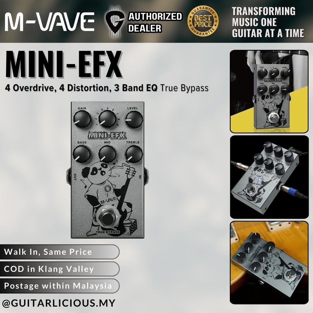 M-vave MINI-EFX Multic-Effects Pedal 4 Overdrive Effects 4 เอฟเฟกต์การ ...