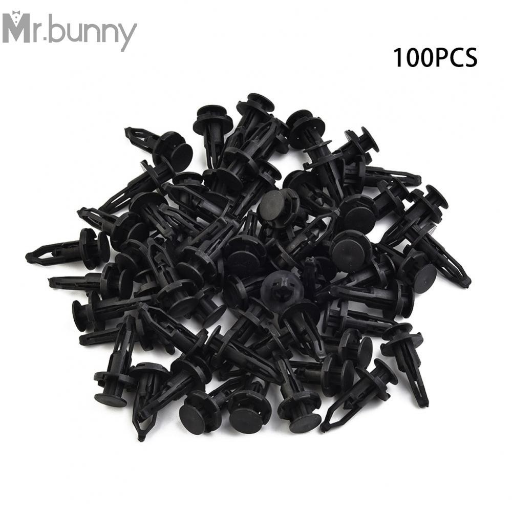 MRBUNNY#Automotive 100pcs Clamp Plastic Black Fender rivets Car Bumper ...