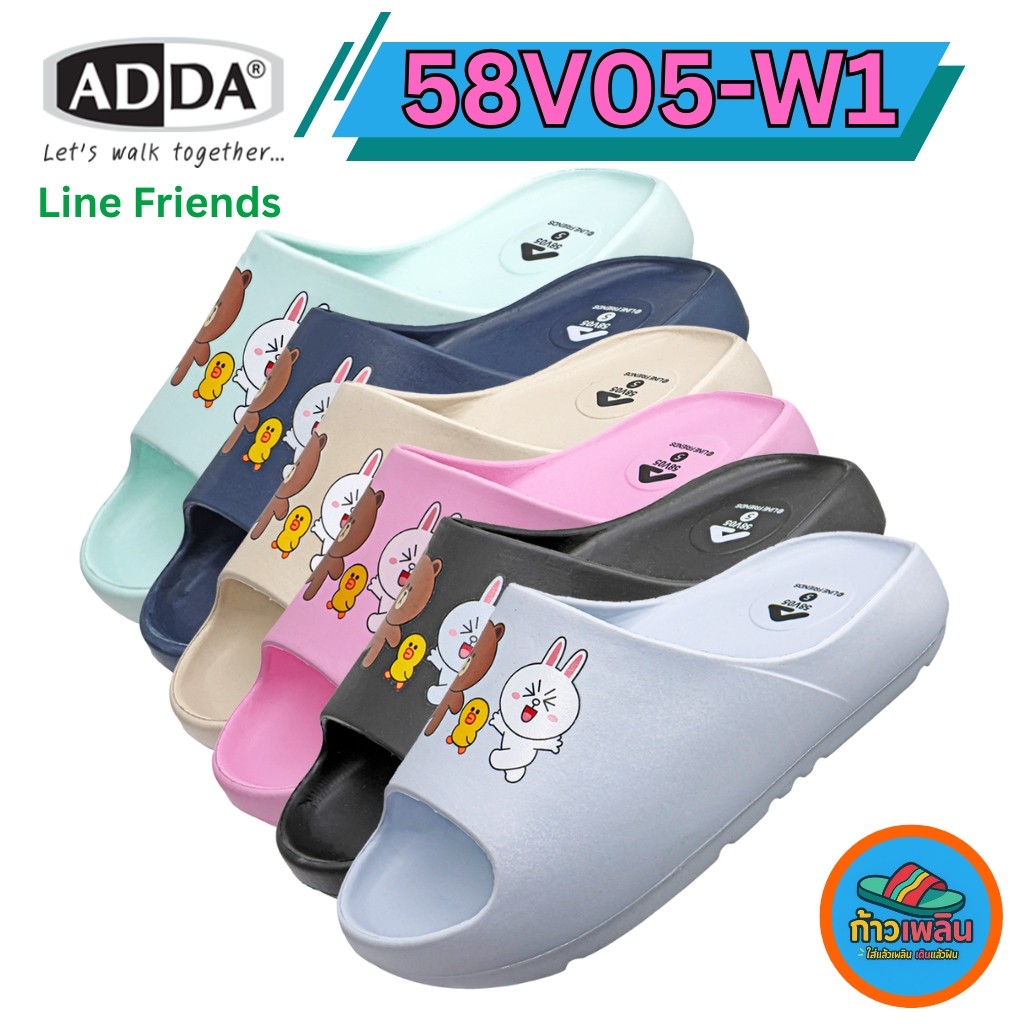 ADDA 58V05W1 รองเท้าแตะแบบสวมผู้หญิง Line Friend (ไซส์ 4-7) | Shopee ...