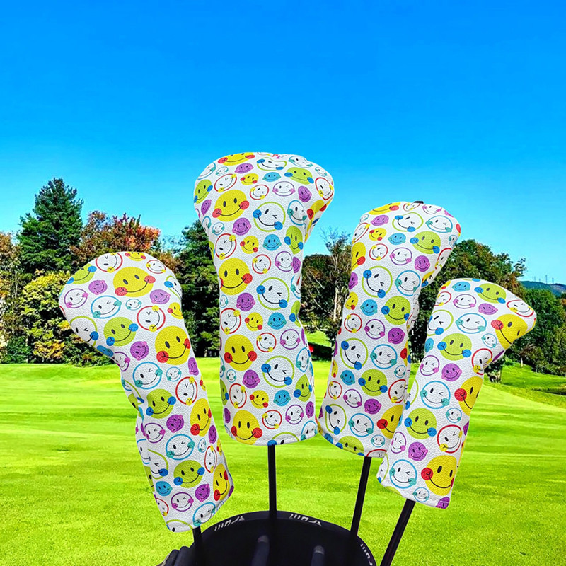 Smiley Golf Club Cover 135UT สำหรับไม้ดีและแฟร์เวย์วูดPU | Shopee Thailand