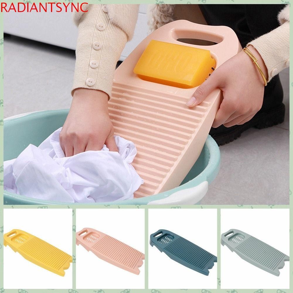 RADIANTSYNC กระดานซักผ้า, กระดานล้างพลาสติกหนากันลื่น, ทนทานด้วยสบู่รางซักรีดขนาดใหญ่ในครัวเรือน ...