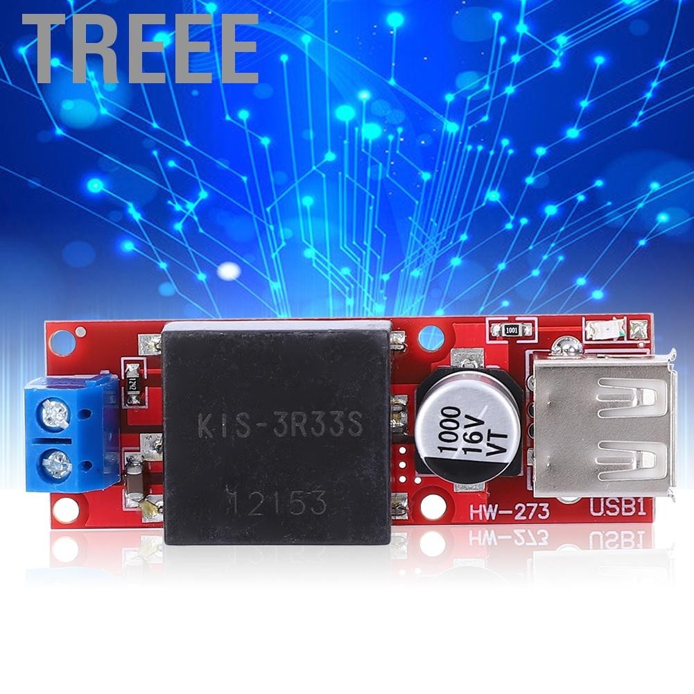 Treee 7V-24V ถึง 5v 3A ตัวแปลงโมดูลแหล่งจ่ายไฟ DC พร้อมพอร์ต USB♡ | Shopee Thailand