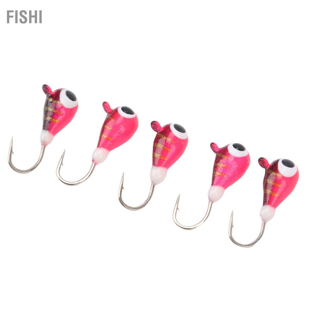 Fishi 5 ชิ้นฤดูหนาวน้ำแข็งตกปลา Jigs Kit สำหรับ Bass Perch Crappie ...
