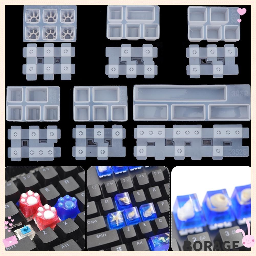 BORAGE DIY Key Cap Resin Mold Casting Crafts Silicone Mould Keyboard ...