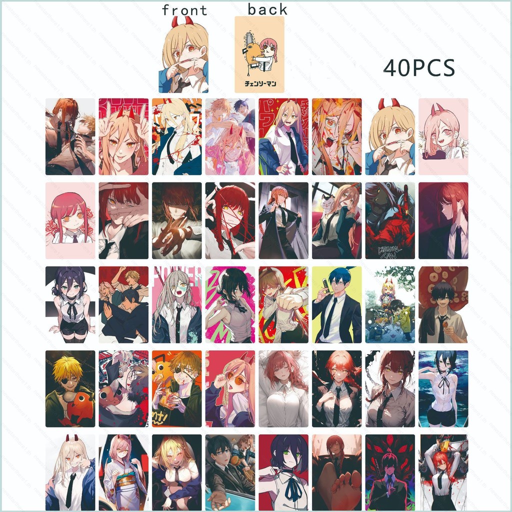 Jason 40 ชิ้น/เซ็ต Chainsaw Man เลเซอร์การ์ด Denji Reze Power ...