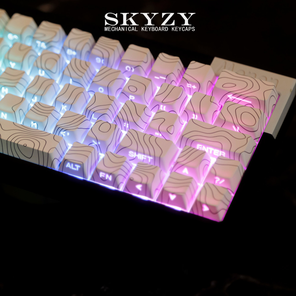 Contour Line Keycaps Cherry Profile Boys Minimalist Office สีขาวสีดํา ...
