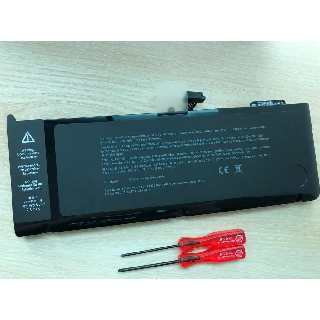 A1321 แบตเตอรี่แล็ปท็อป For Apple Macbook Pro 15" A1286 2009 2010 year ...