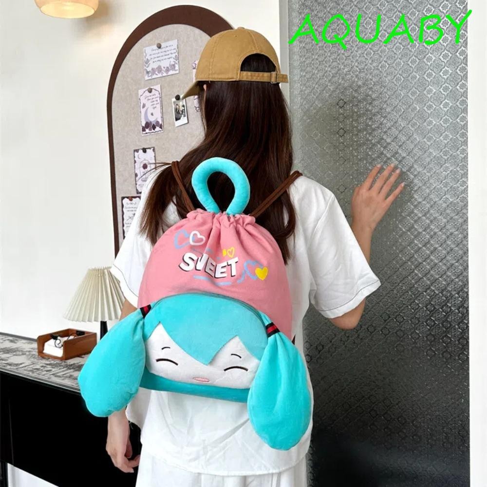 Aquaby Labubu กระเป๋าเป้สะพายหลัง, PP Cotton Drawstring Capybara ...