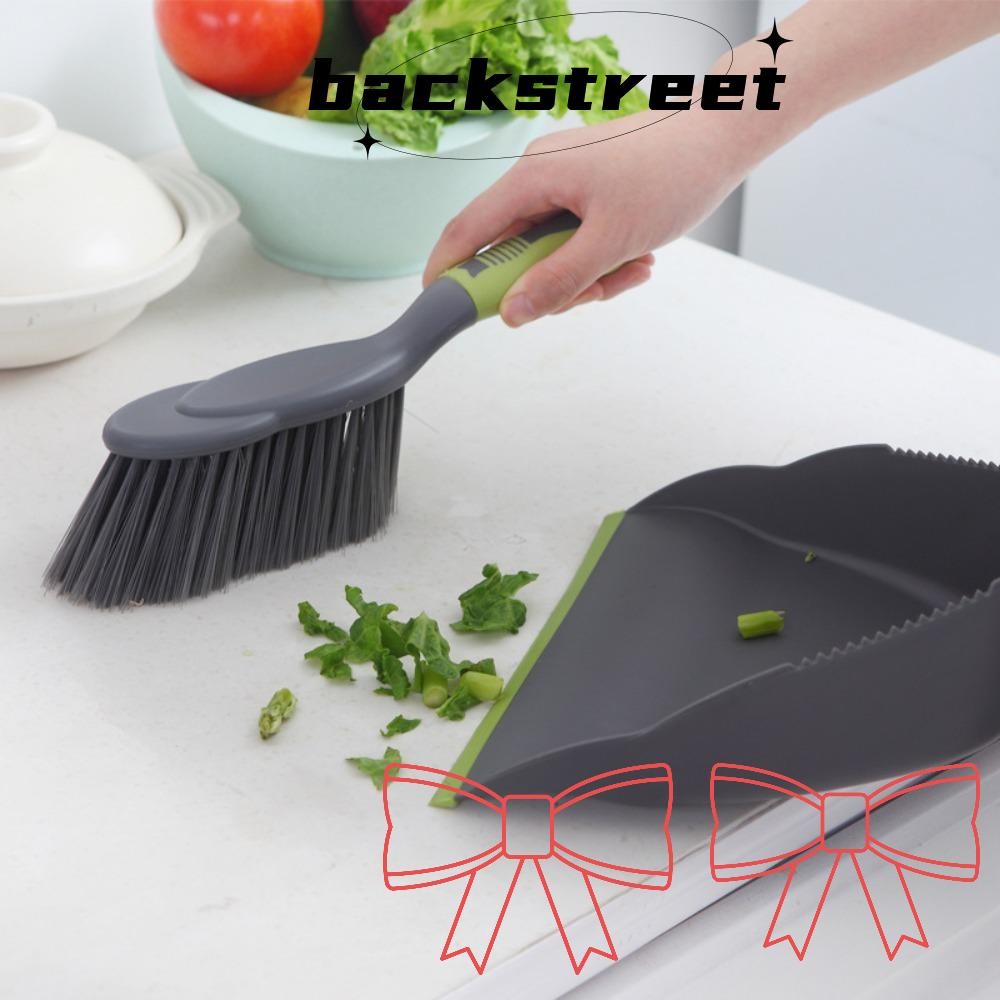 Backstage Sweep Desk Broom, Grey Plastic Mini Brooms Shovel Set, Small ...
