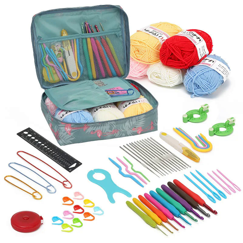 59pcs Novice Crochet Kit With Multi-color Portable Storage Bag Includes ...