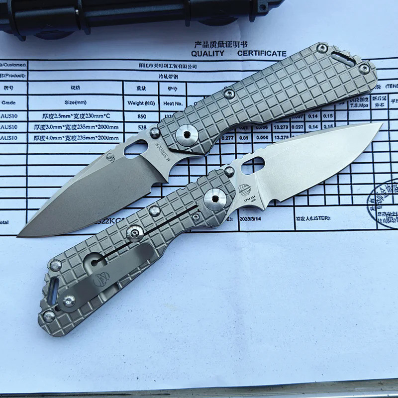 JUFULE Monkey Customized M.Strider SNG Titanium Handle Mark CPM 154 ...