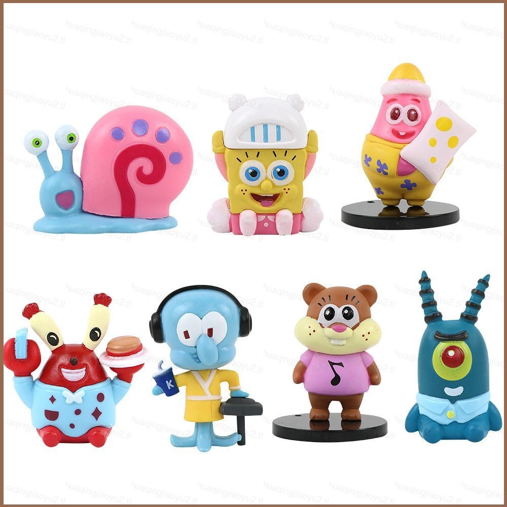 7pcs SpongeBob SquarePants Action Figure Captain Eugene H Armor Abs ...
