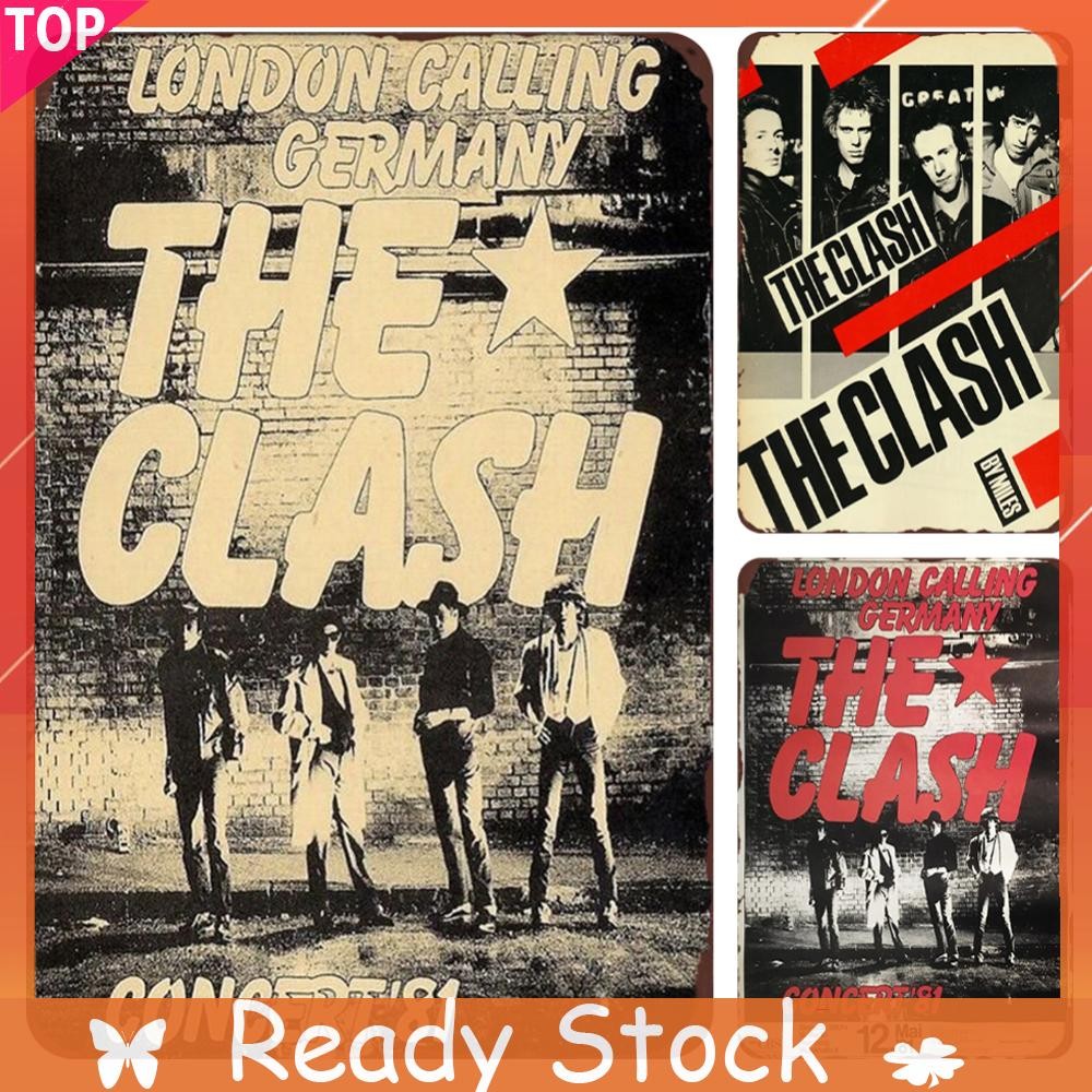 โลหะ Clash Tin Sign ภาพวาดเหล็กสี่เหลี่ยม Wall Home Bar Decor30x40 ซม. ...