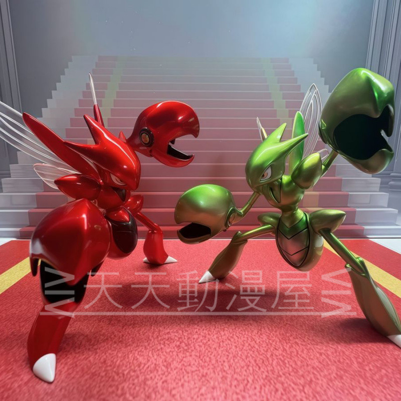 Pokémon Model Illustrated Book Series คีมยักษ์ Mantis Red Green Glitter ...