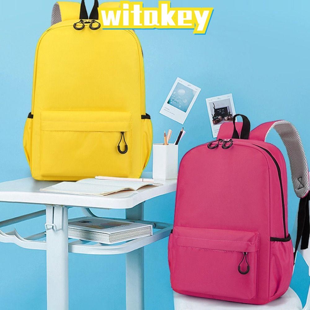 WITAKEY กระเป๋าเป้สะพายหลังขนาดเล็ก หนังสือสีทึบ กันน้ำ พกพาสะดวก เหมาะสำหรับการท่องเที่ยวและใช้ ...