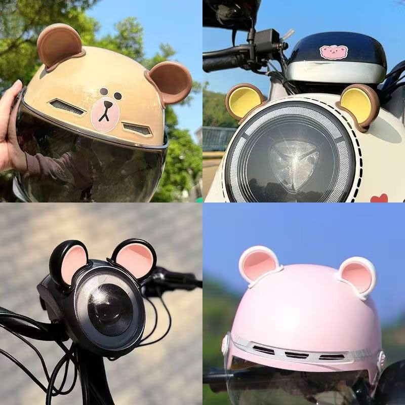 ZZ HOME หมวกกันน็อคมอเตอร์ไซค์ ตกแต่งด้วยหูหมีสุดน่ารัก | Shopee Thailand