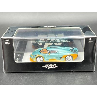 TPC 1/64 Diecast Model Car Regera diecast. Ice Blue with orange ...